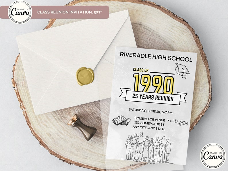 Class Reunion Invitation, Editable Class Reunion Invite Template ...