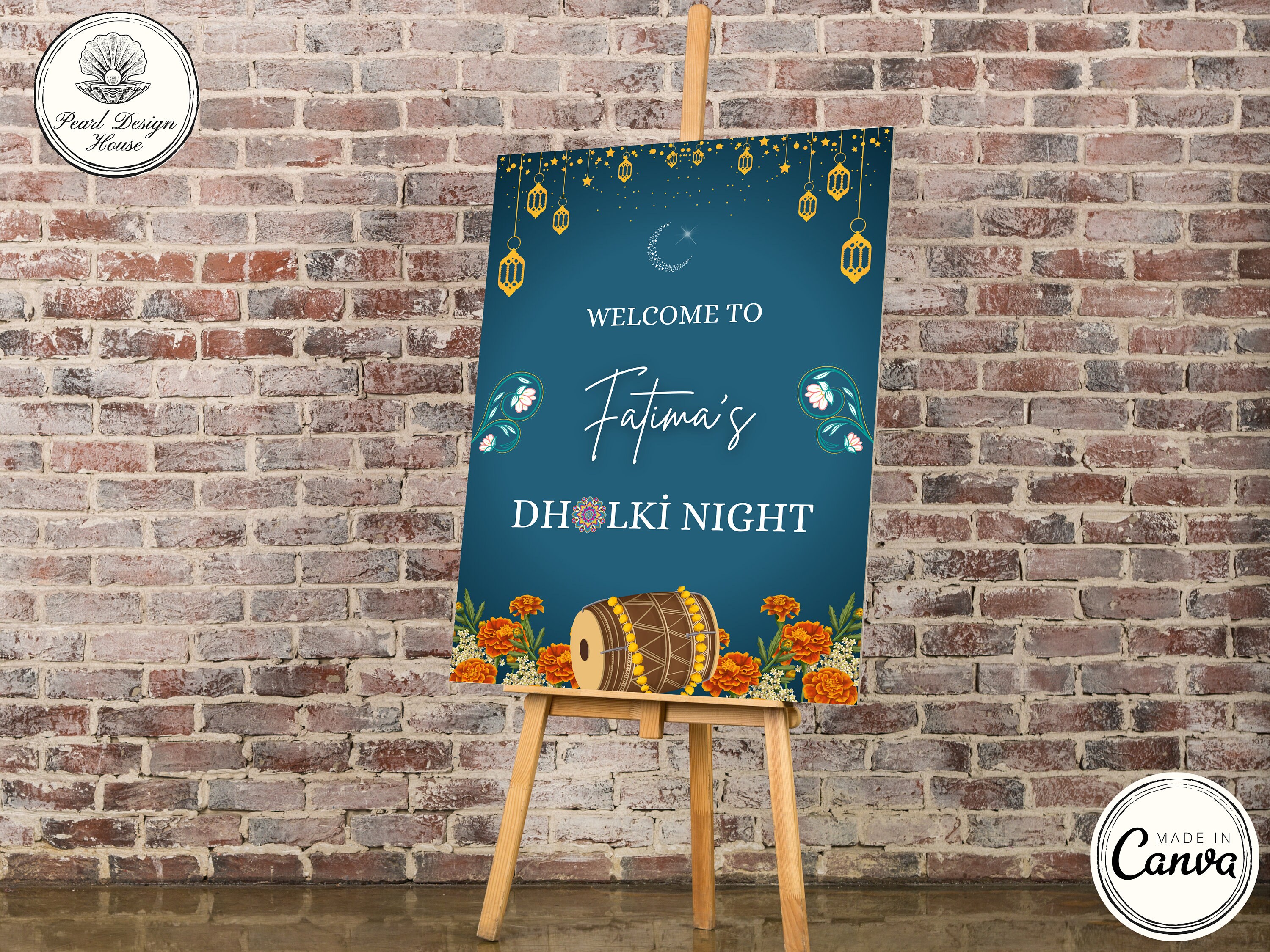 Dholki Sign, Dholki Welcome Sign, Printable Dholki Night Sign for ...