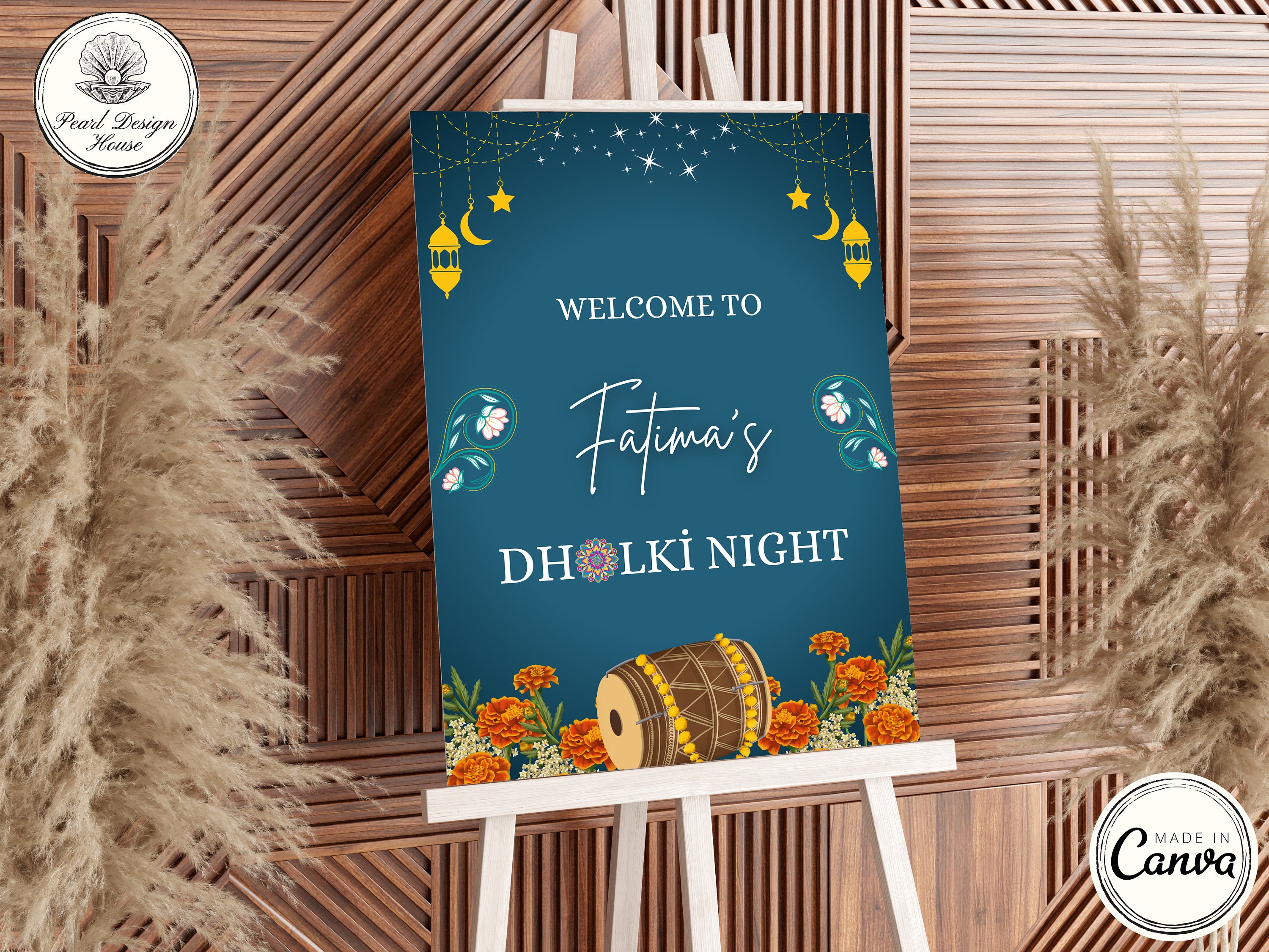 Dholki Sign, Dholki Welcome Sign, Printable Dholki Night Sign for ...