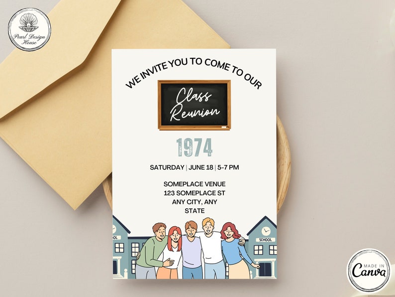 Class Reunion Invitation, Editable Class Reunion Invite Template ...