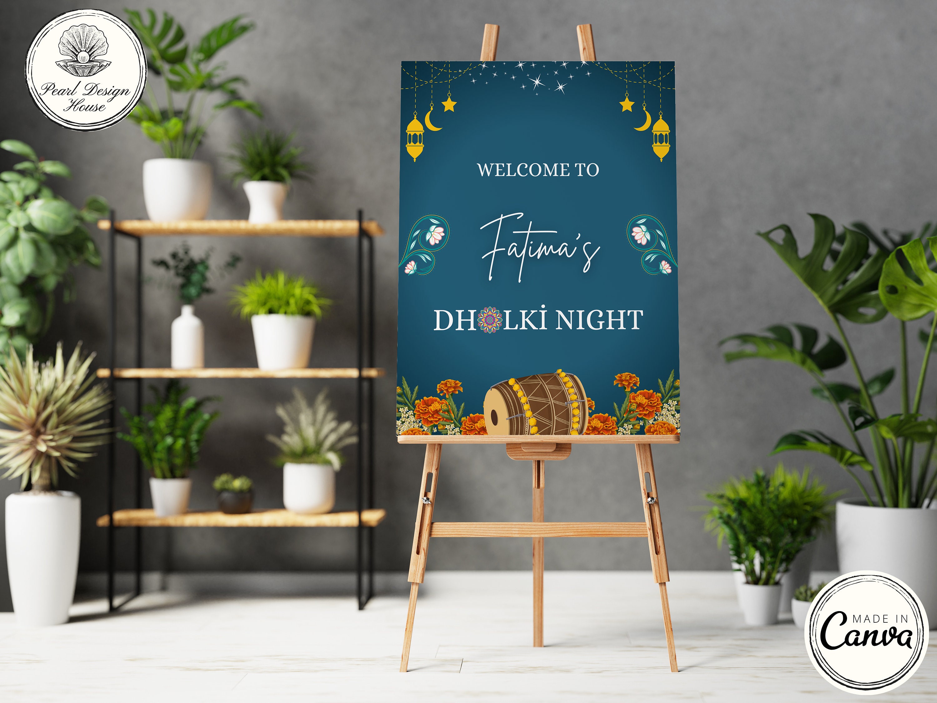 Dholki Sign, Dholki Welcome Sign, Printable Dholki Night Sign for ...