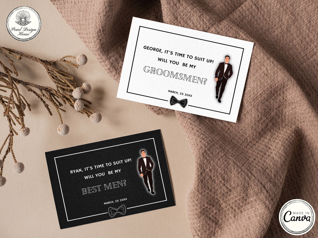 Groomsmen Proposal Card Template, Groomsmen Info Card, Best Man ...