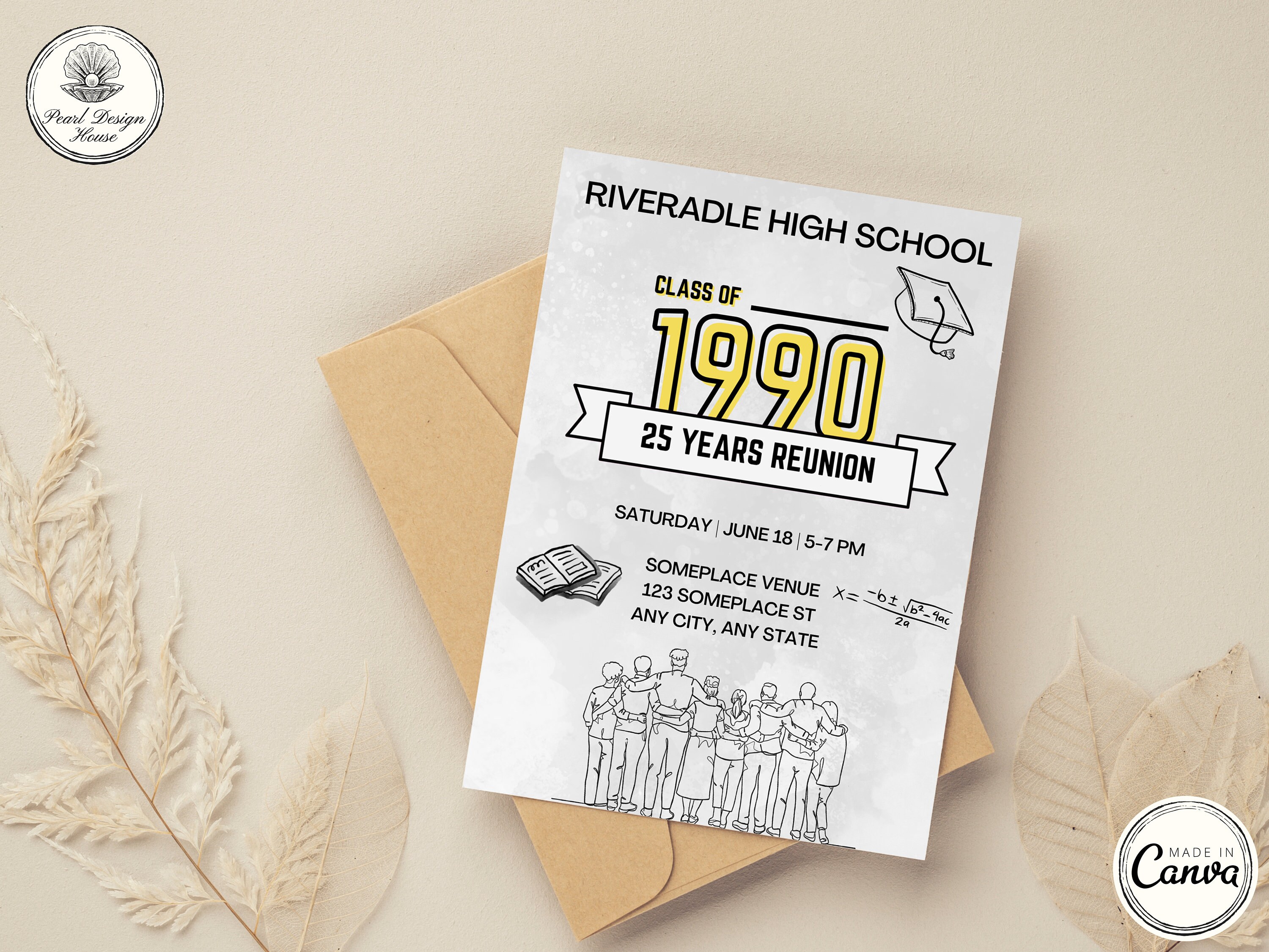 Class Reunion Invitation, Editable Class Reunion Invite Template ...