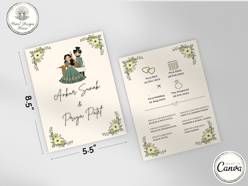 Hindu Wedding Program, Gujarati Wedding Ceremony Guide, Editable Indian ...