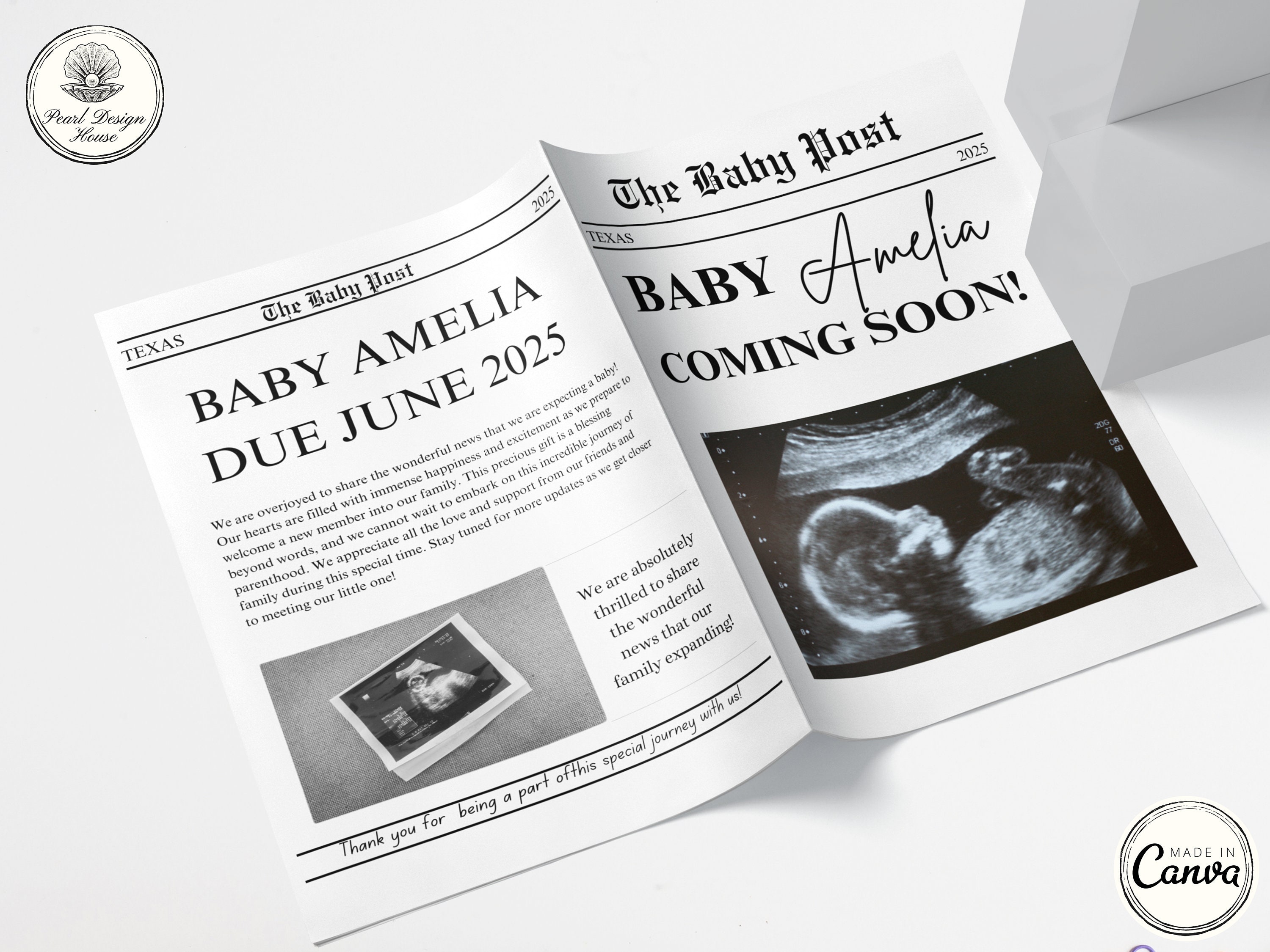 Baby Announcement Newspaper, Newspaper Baby Announcement With Photo ...