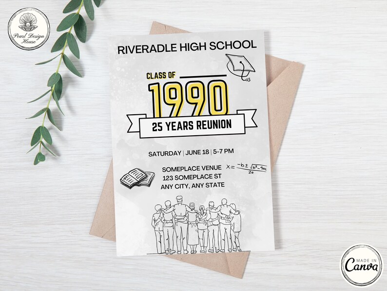 Class Reunion Invitation, Editable Class Reunion Invite Template ...