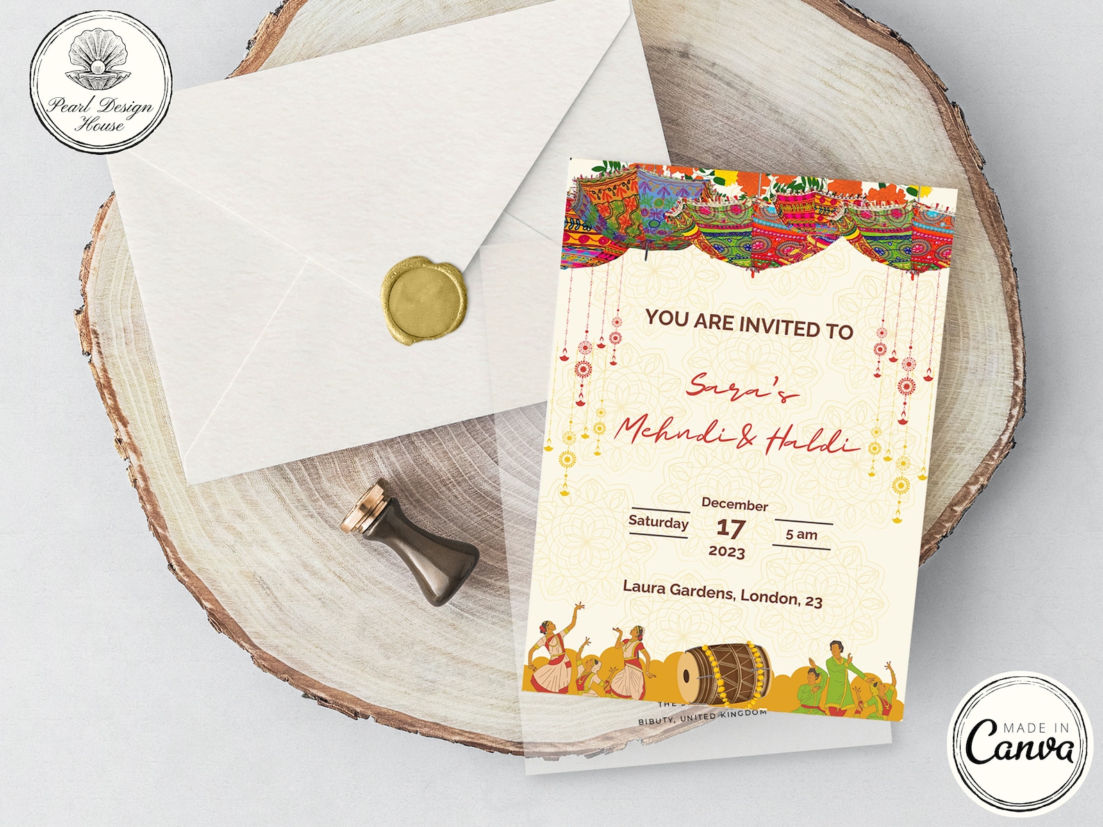 Mehndi Invitation Card, Mehendi Card Design for Ceremony, Editable ...