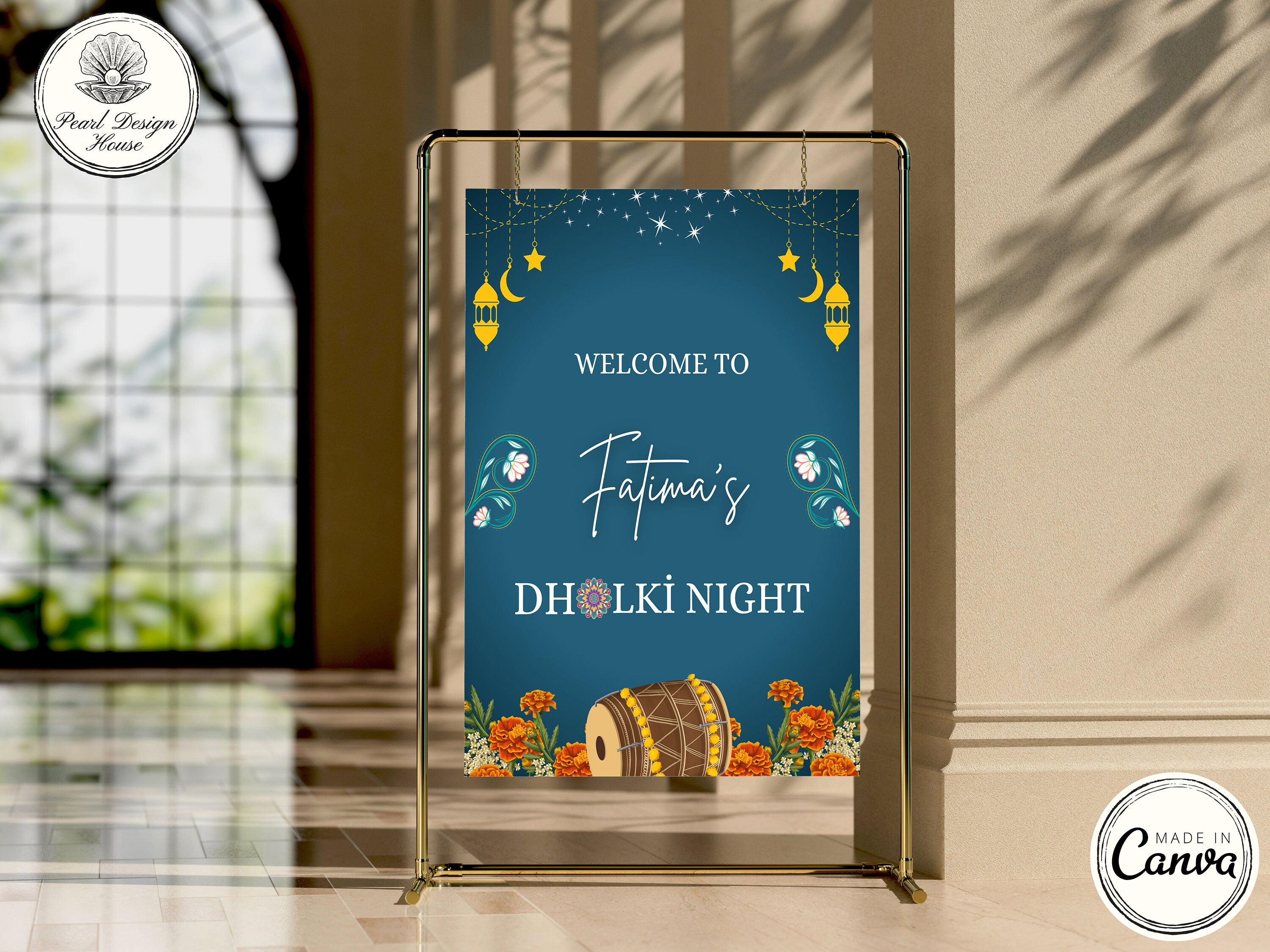 Dholki Sign, Dholki Welcome Sign, Printable Dholki Night Sign for ...