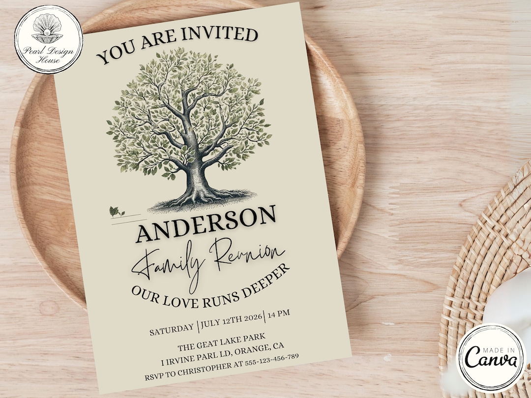 Family Reunion Flyer, Digital Family Reunion Invitation Template With ...