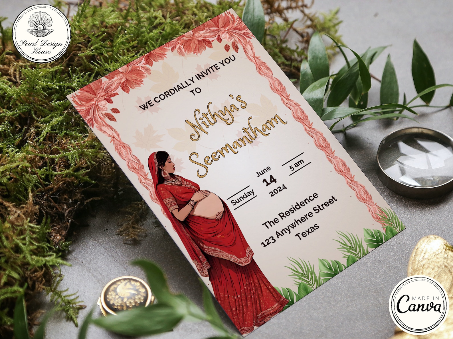 Seemantham Digital Invite, Sreemantham Invitation Template, Valaikappu ...