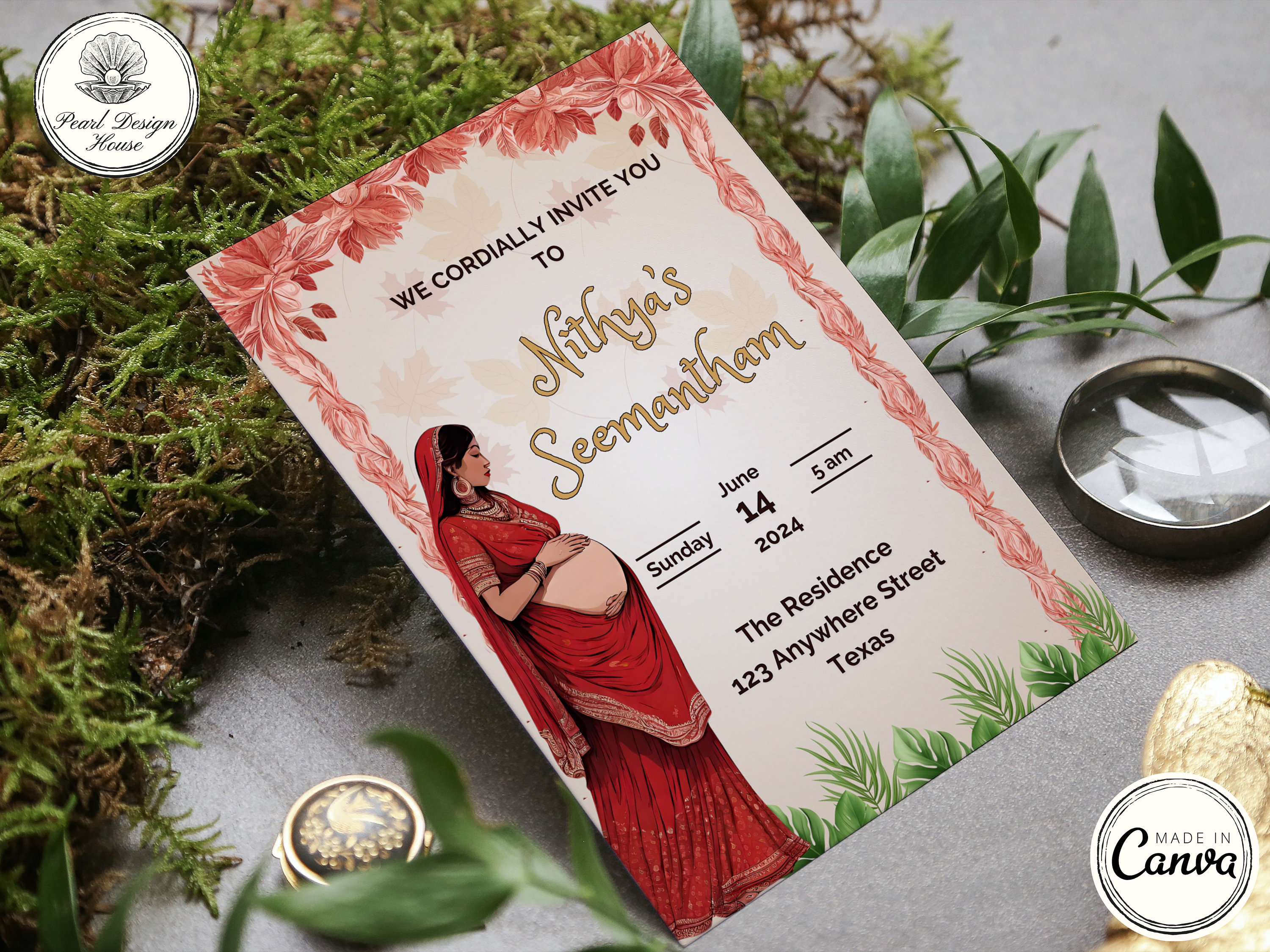 Seemantham Digital Invite, Sreemantham Invitation Template, Valaikappu ...