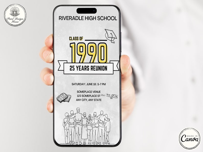 Class Reunion Invitation, Editable Class Reunion Invite Template ...