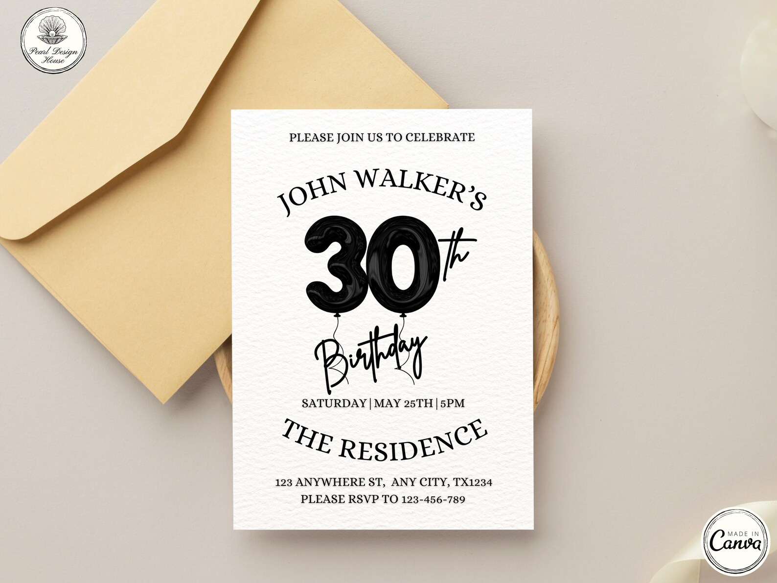 30th Birthday Invitation, Editable 30th Birthday Invite Template for ...