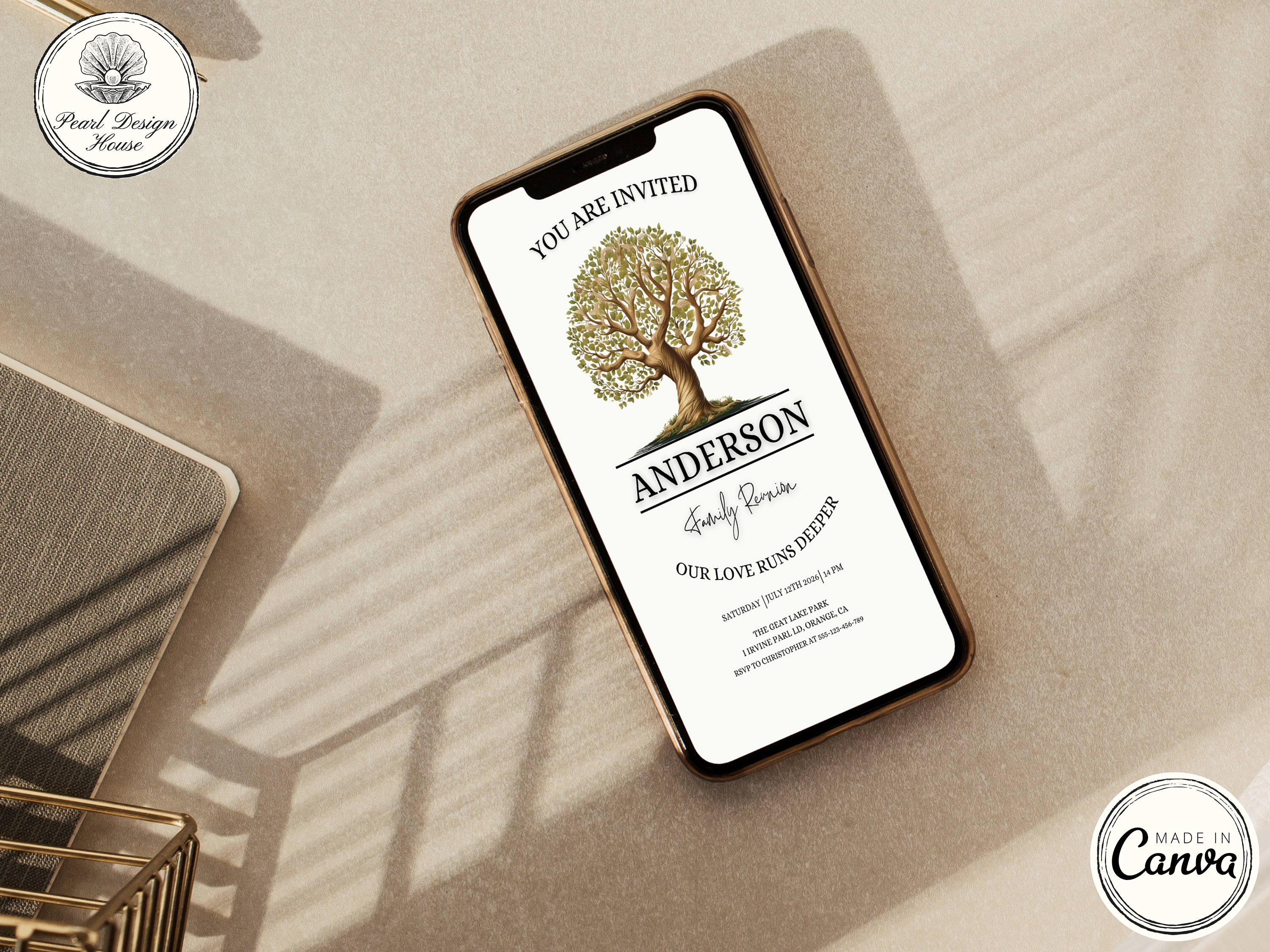 Tree Family Reunion Invitation Template, Editable Family Reunion Invite ...