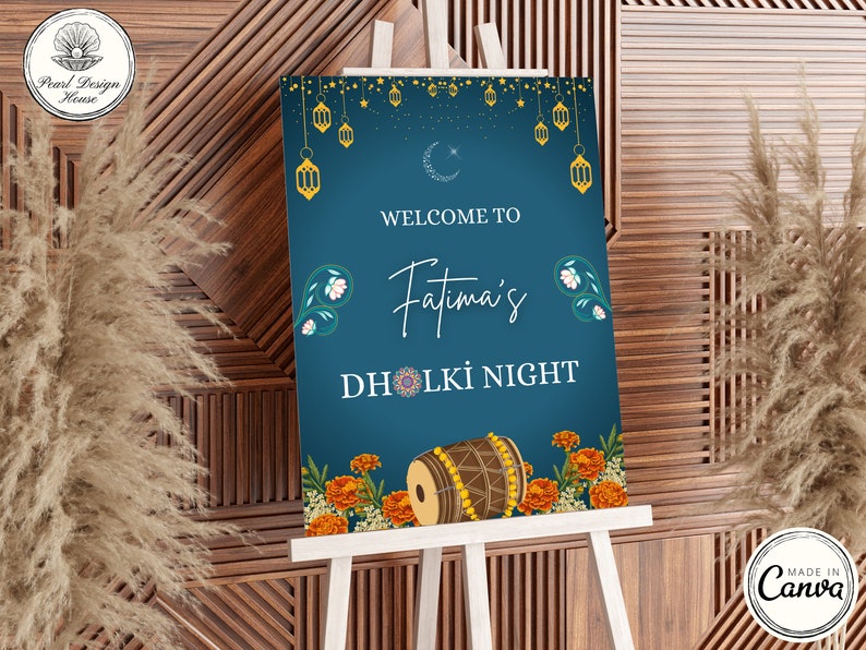 Dholki Welcome Sign, Dholki Sign, Printable Dholki Night Sign for ...