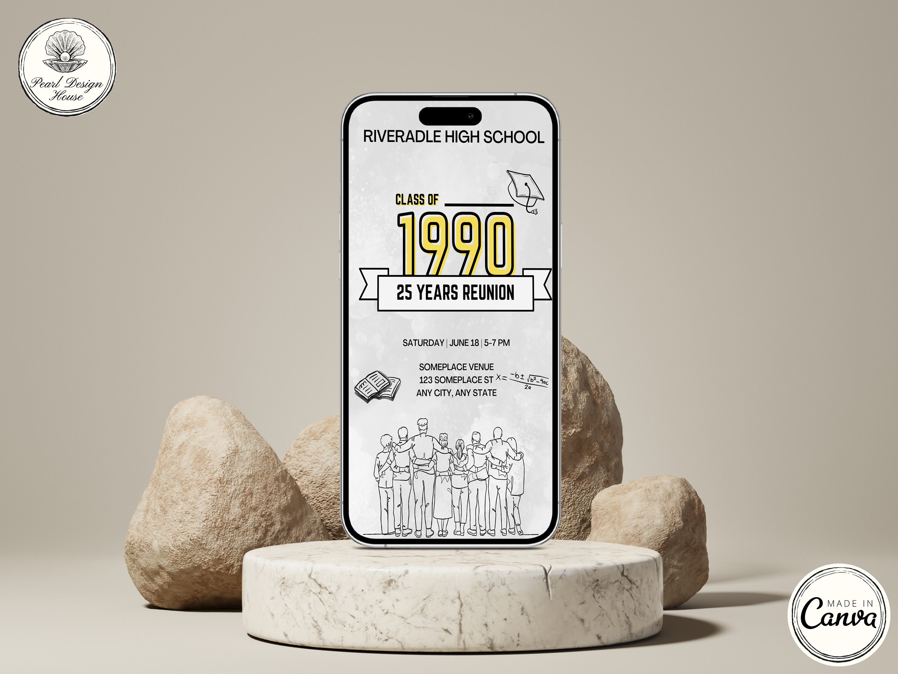 Class Reunion Invitation, Editable Class Reunion Invite Template ...