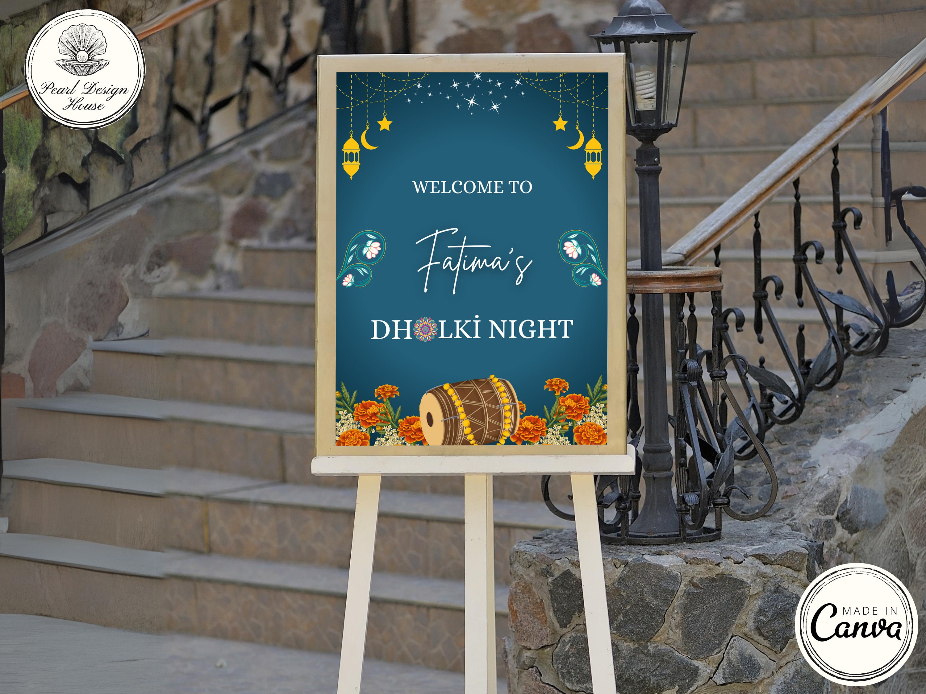 Dholki Sign, Dholki Welcome Sign, Printable Dholki Night Sign for ...