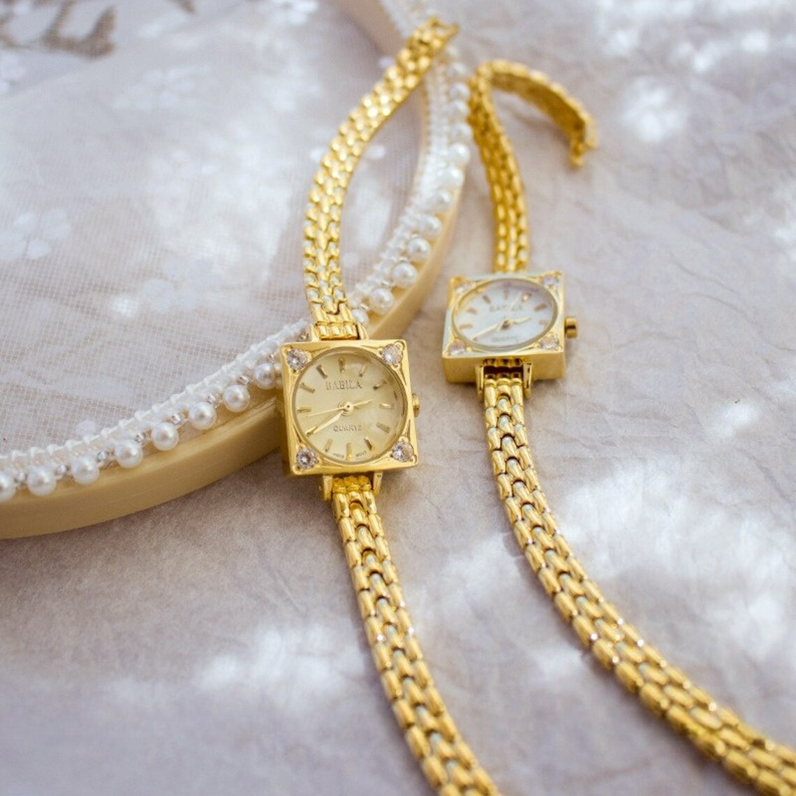Vintage Square Watch, Womens Gold Watch, Dainty Watch, Cocktail Watch ...