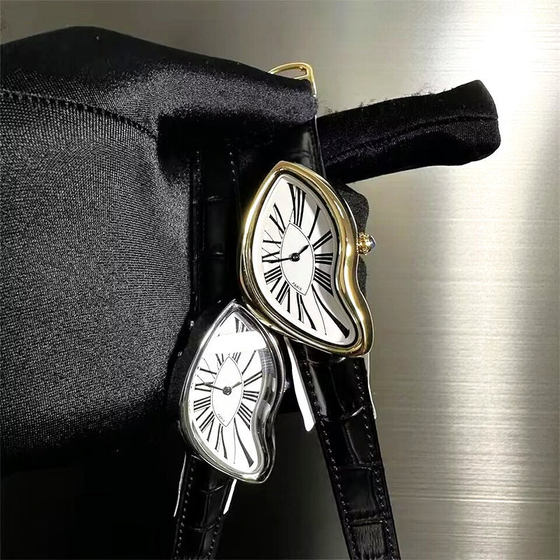 Vintage Watch, Melting Watch, Mens Silver Watch, Crash Watch, Men Watch ...