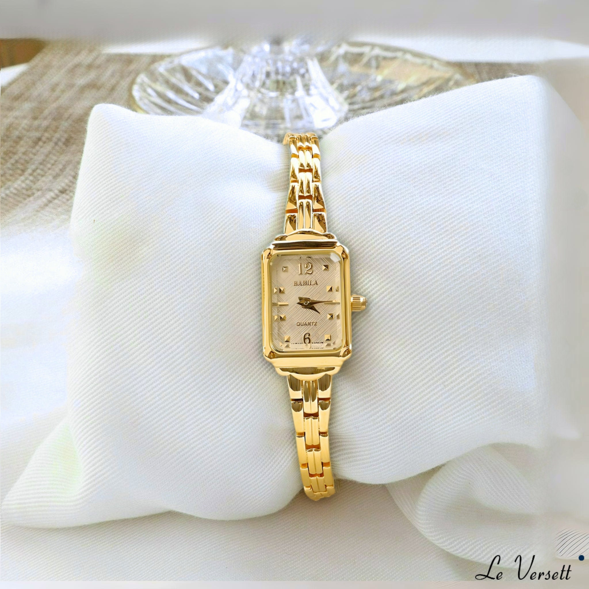Vintage Square Watch, Womens Gold Watch, Dainty Watch, Cocktail Watch ...