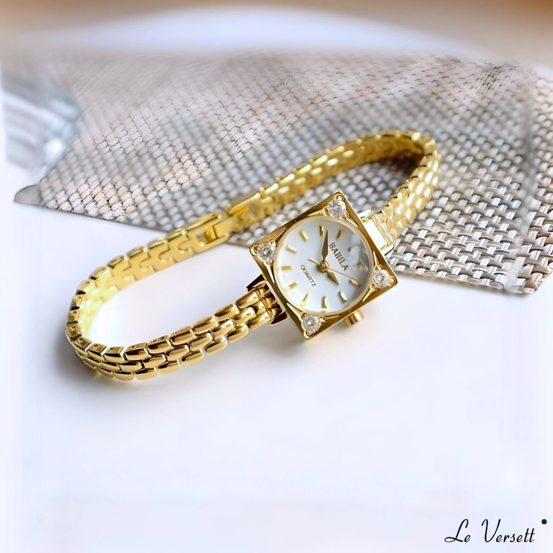 Vintage Square Watch, Womens Gold Watch, Dainty Watch, Cocktail Watch ...