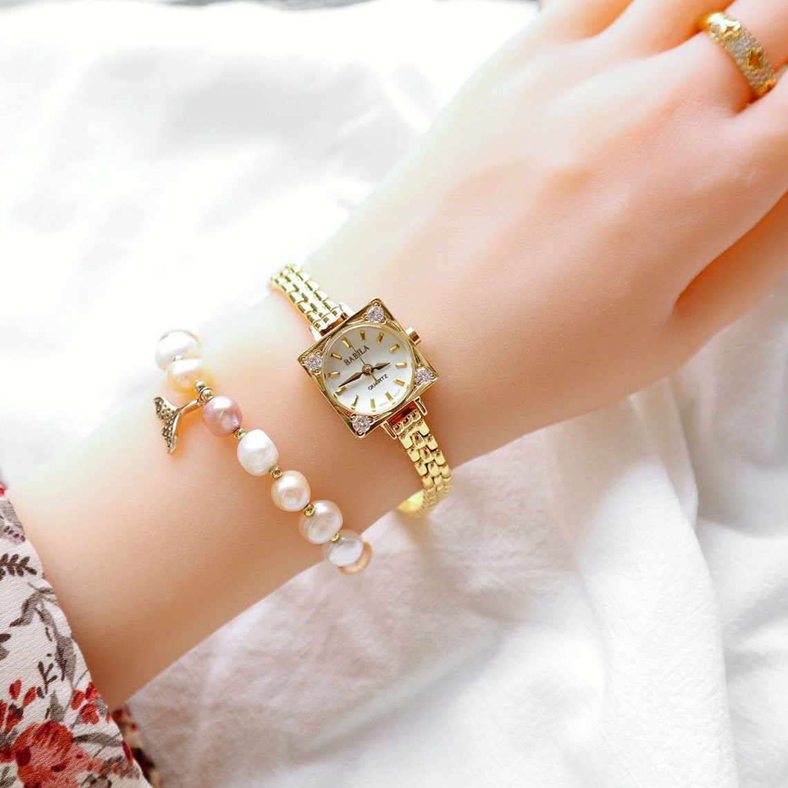 Vintage Square Watch, Womens Gold Watch, Dainty Watch, Cocktail Watch ...