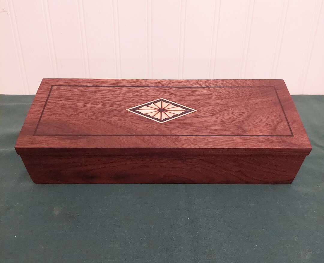 Handmade, Inlayed Solid Walnut Box - Etsy