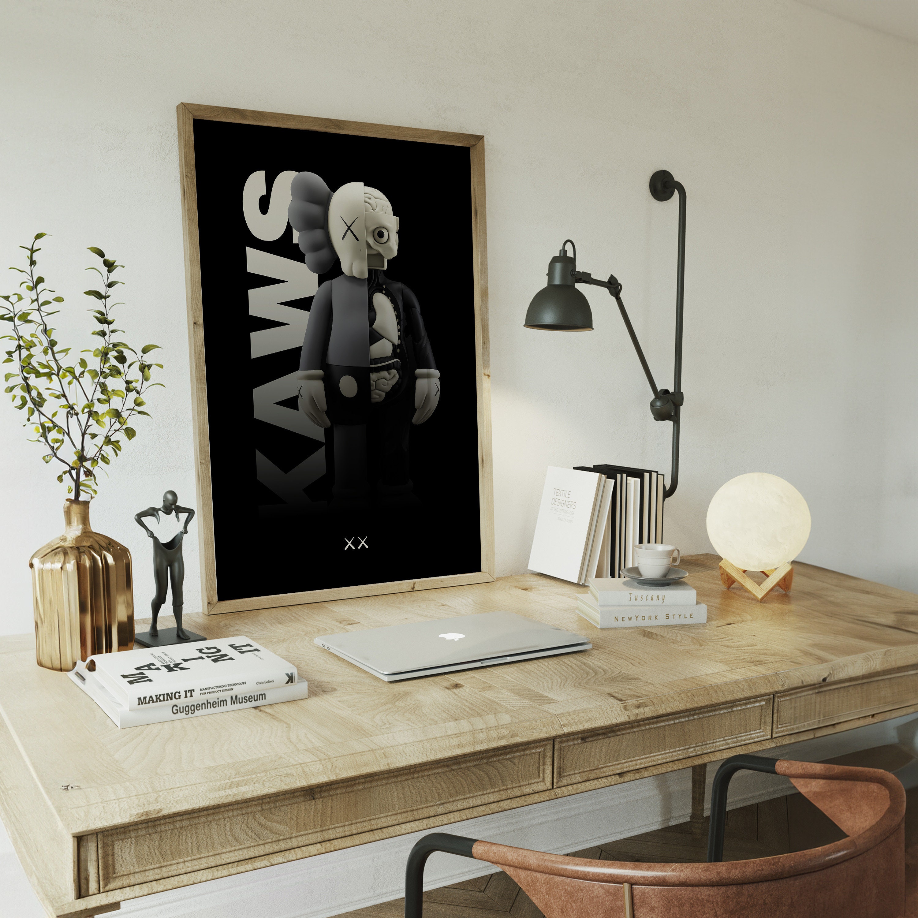 Black Money Kaws Poster Set of 3 Hypebeast Figure Poster Kaws Wall Art ...