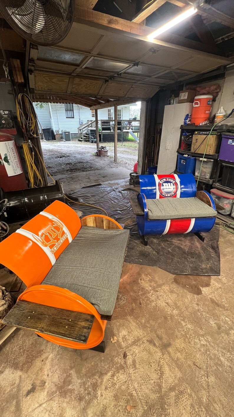 The Barrel Benches Drum Benches Custom Benches Outdoor Benches Barrel ...