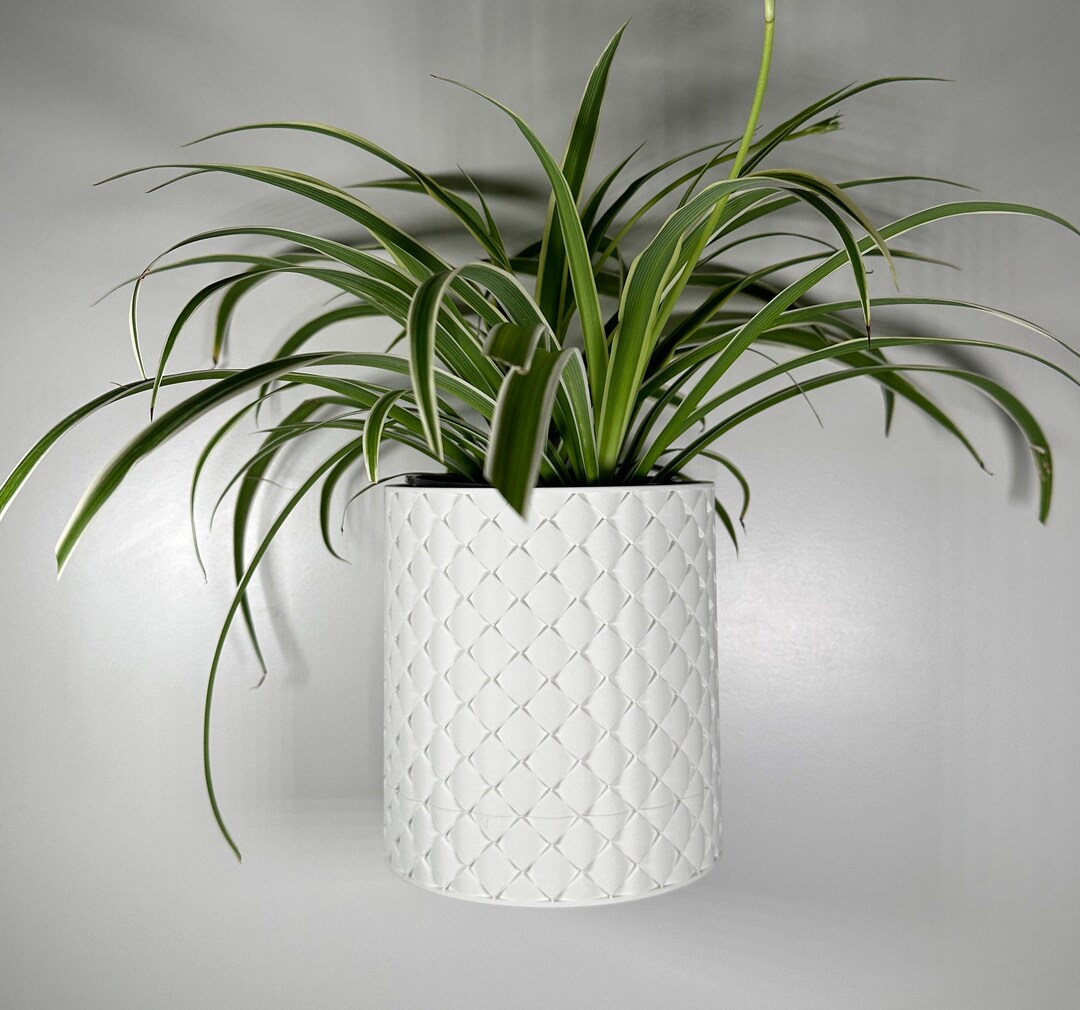 Wall-mounted Planter Pot With Quilted Design | Hidden Drip Tray ...