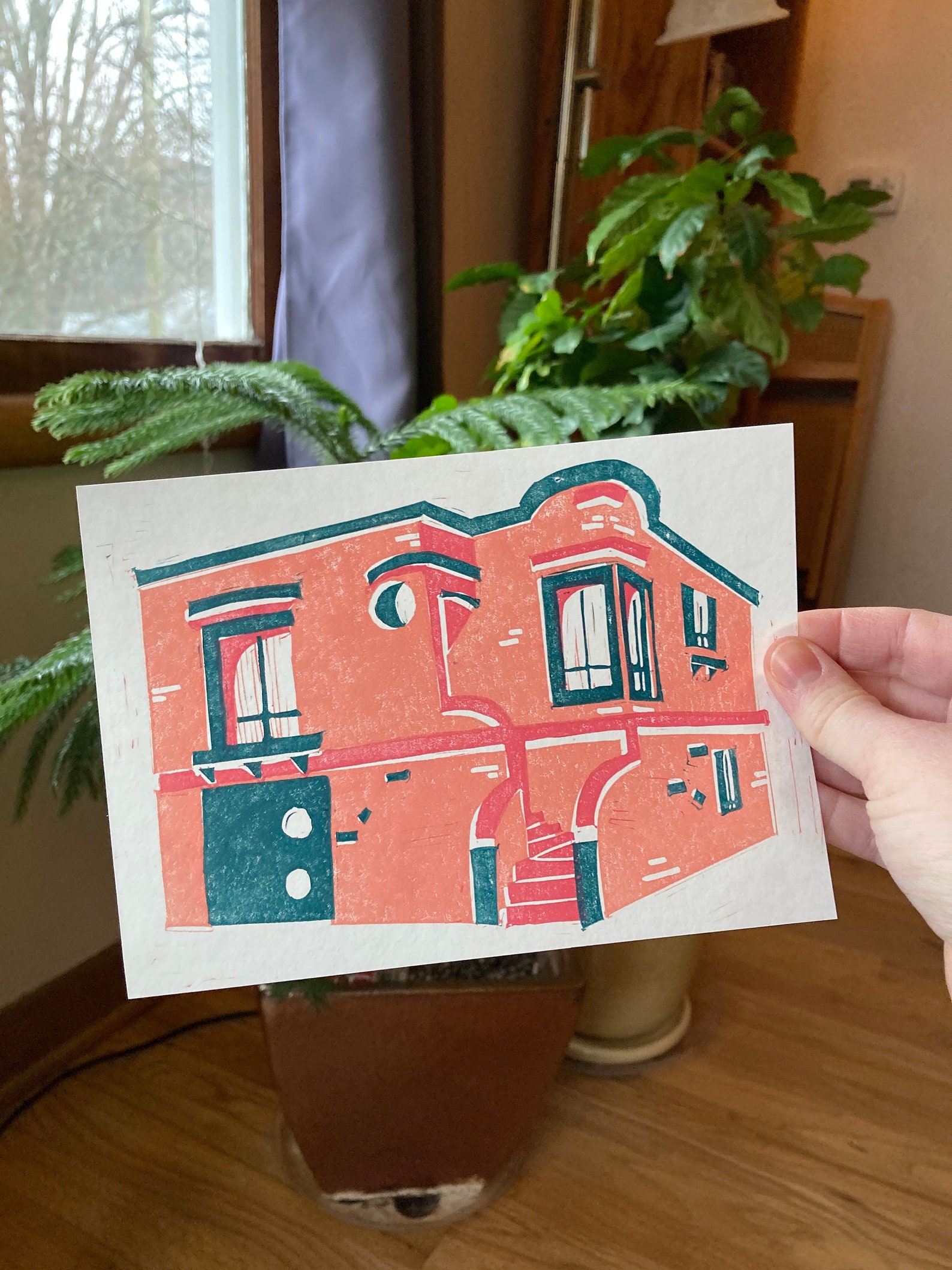 Art Deco House Vintage Inspired Block Print | Wall Art Print | Retro ...