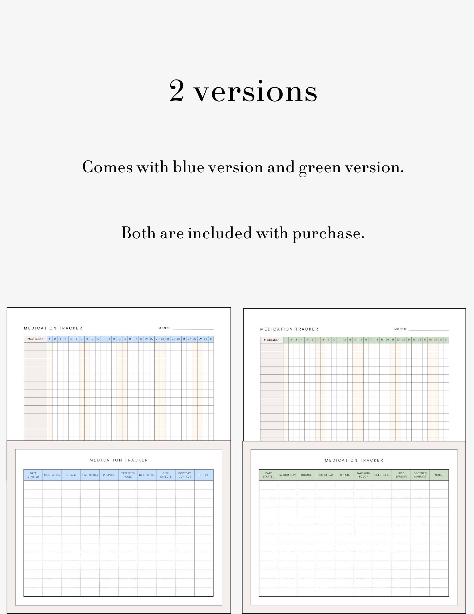 Printable Medication Tracker PDF Download Monthly Daily Editable ...