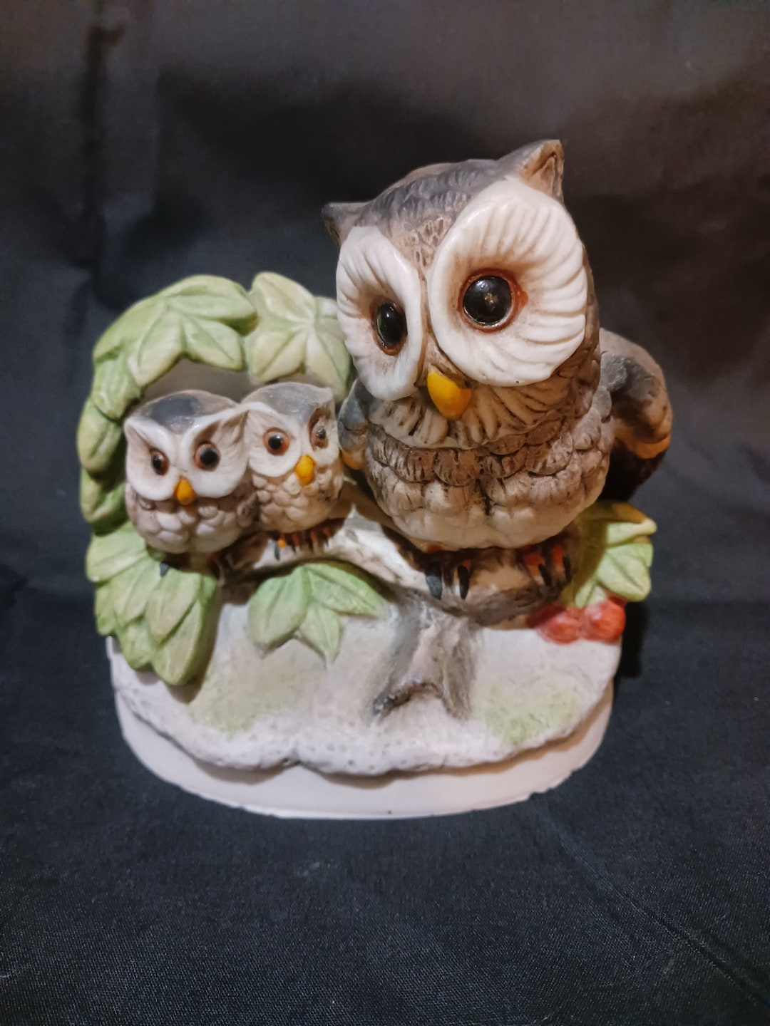 Homco Mamma and Baby Owls Porcelain Figurine. Excellent Condition. the ...