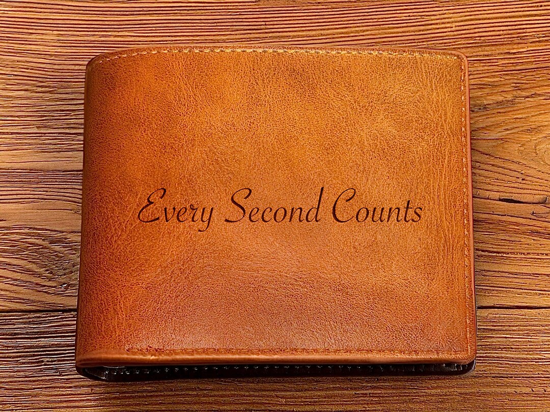 Personalised Leather Wallet With Quote, Inspirational Engraved Wallet ...