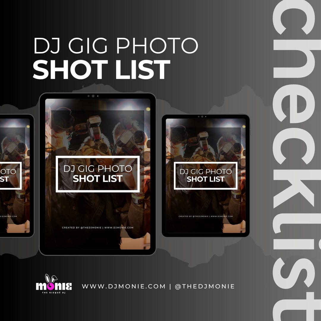 DJ Gig Shot List | Event Photography Planner | DJ Business Templates ...