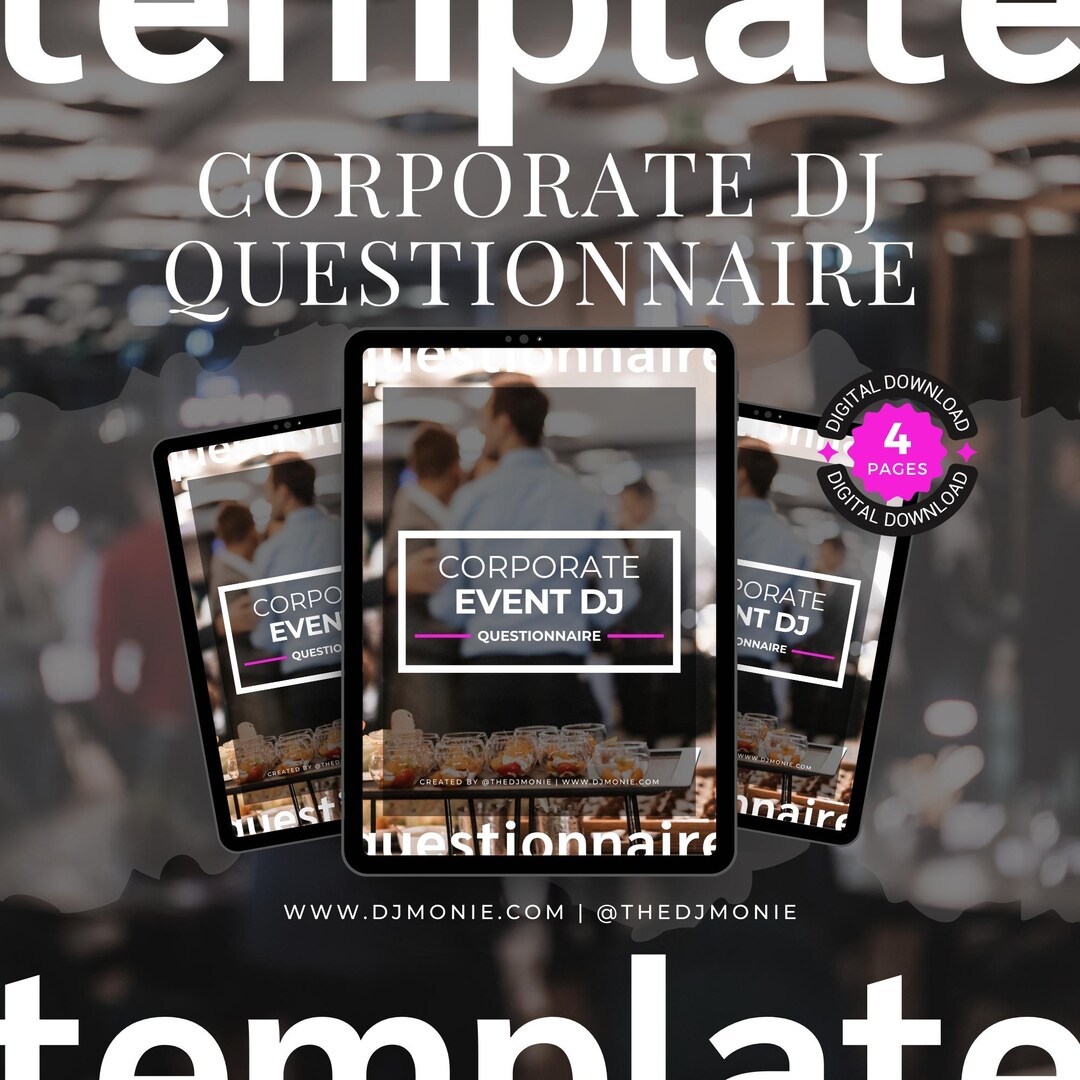 2025 Corporate Event DJ Questionnaire Printable Editable Canva Template ...