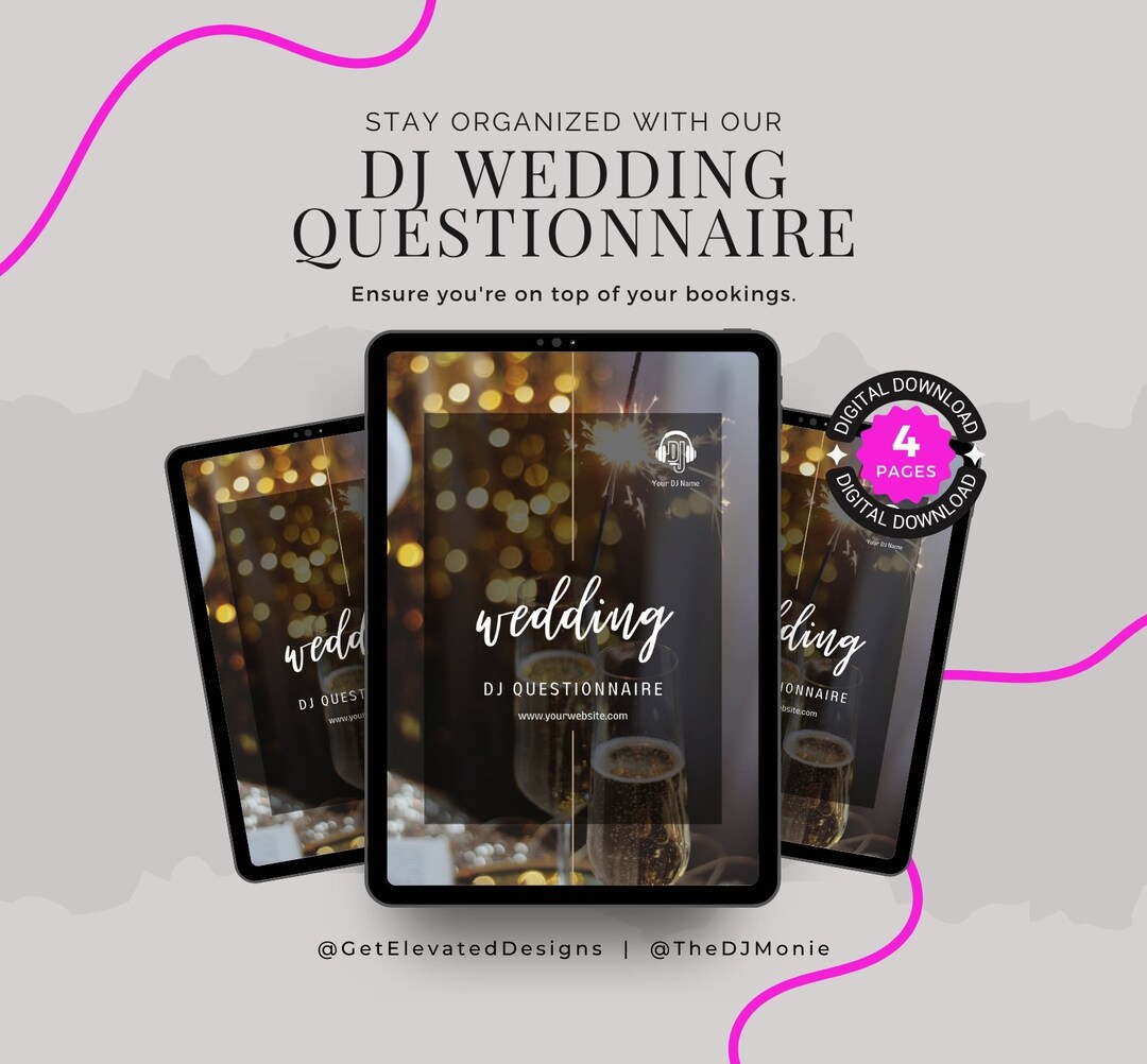 Wedding DJ Questionnaire Printable Private Event Editable Canva ...