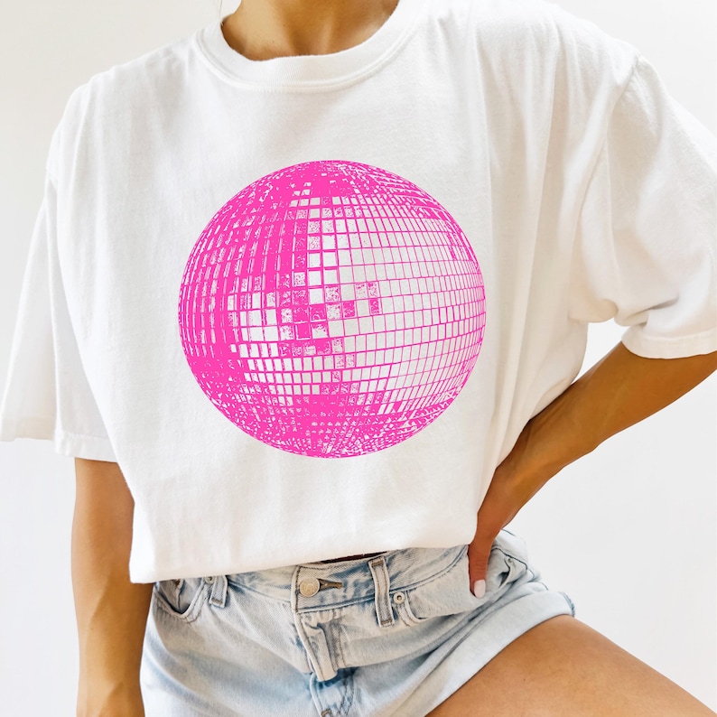 Pink Disco Ball | Unisex Heavy Cotton Tee, Disco Ball Outfit, Preppy ...