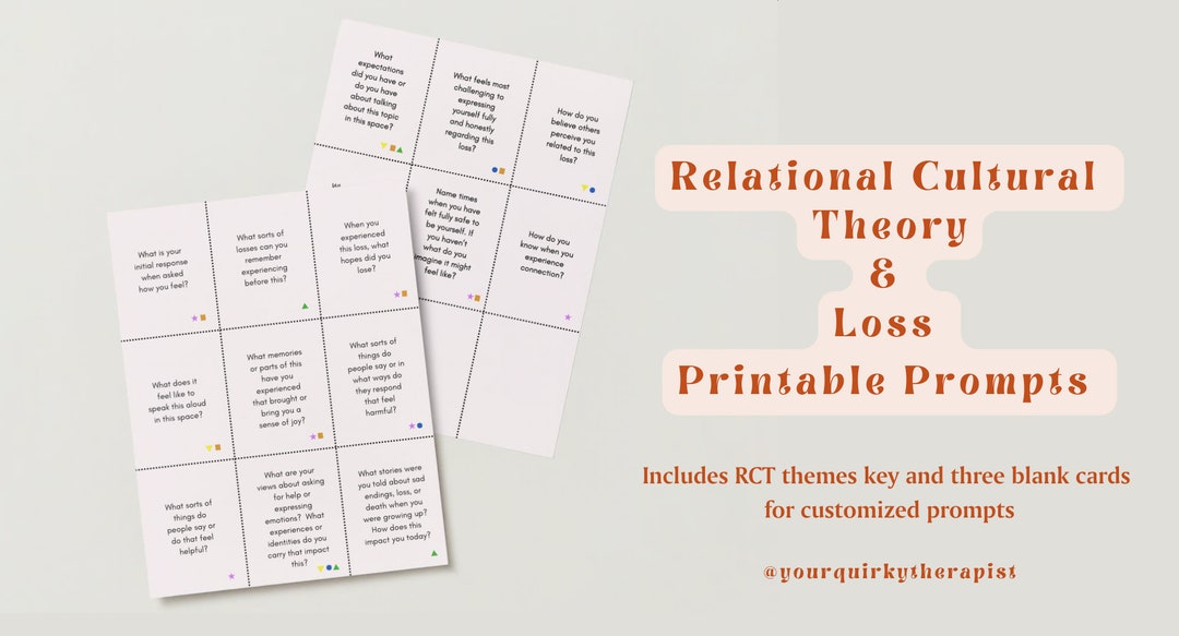 Printable Relational Cultural Theory and Loss Prompts, Journal Prompts ...
