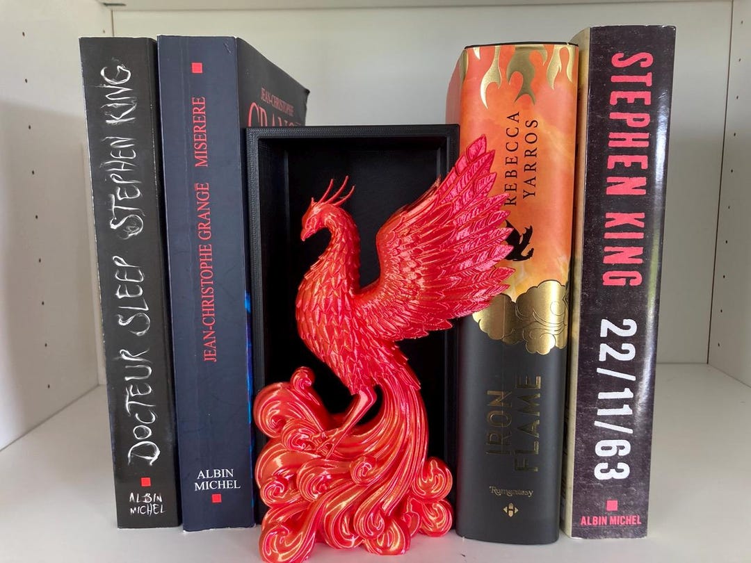 Phoenix Book Nook, Red & Gold, Library Decoration, 3D Printed - Etsy