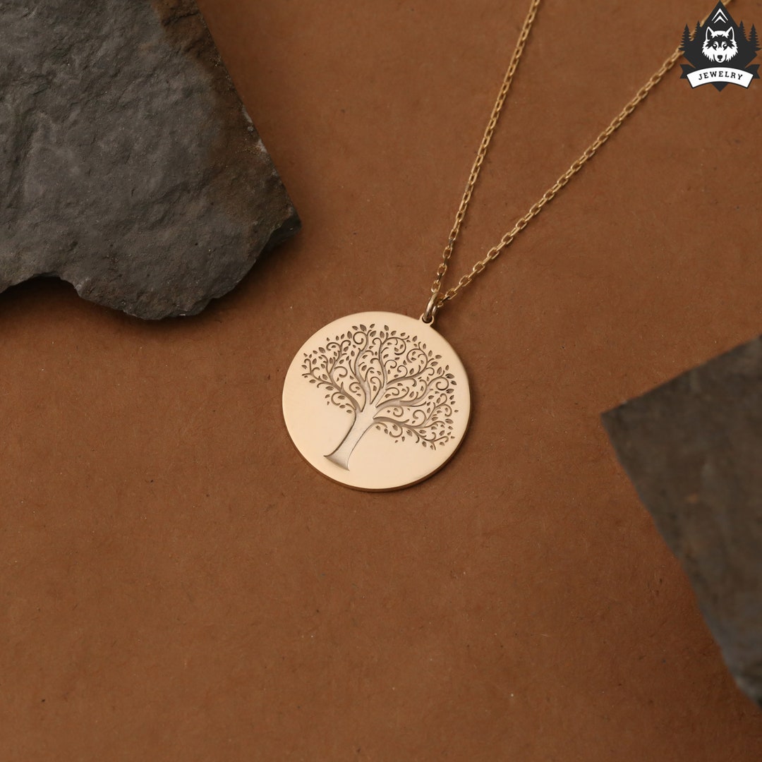 Gold Palm Tree Necklace, Palm Coin Necklace, Palm Tree Charm, Ocean ...