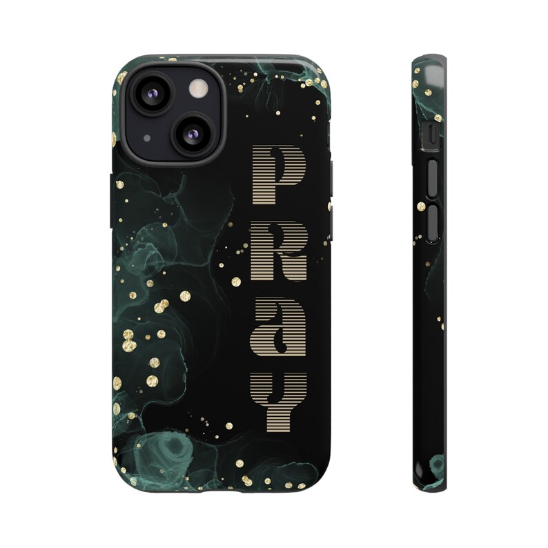 PRAY Christian Phone Case Black Green Gold iPhone Samsung Galaxy Google ...