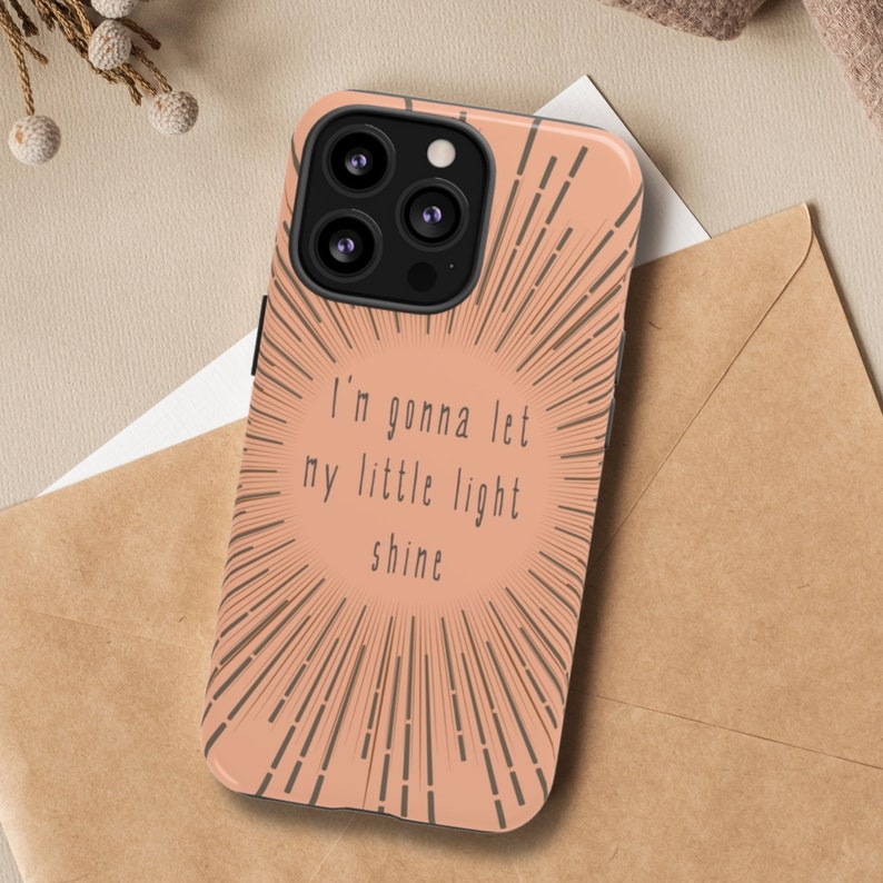 Peach Pink Christian Phone Case let My Light Shine Apple iPhone Android ...