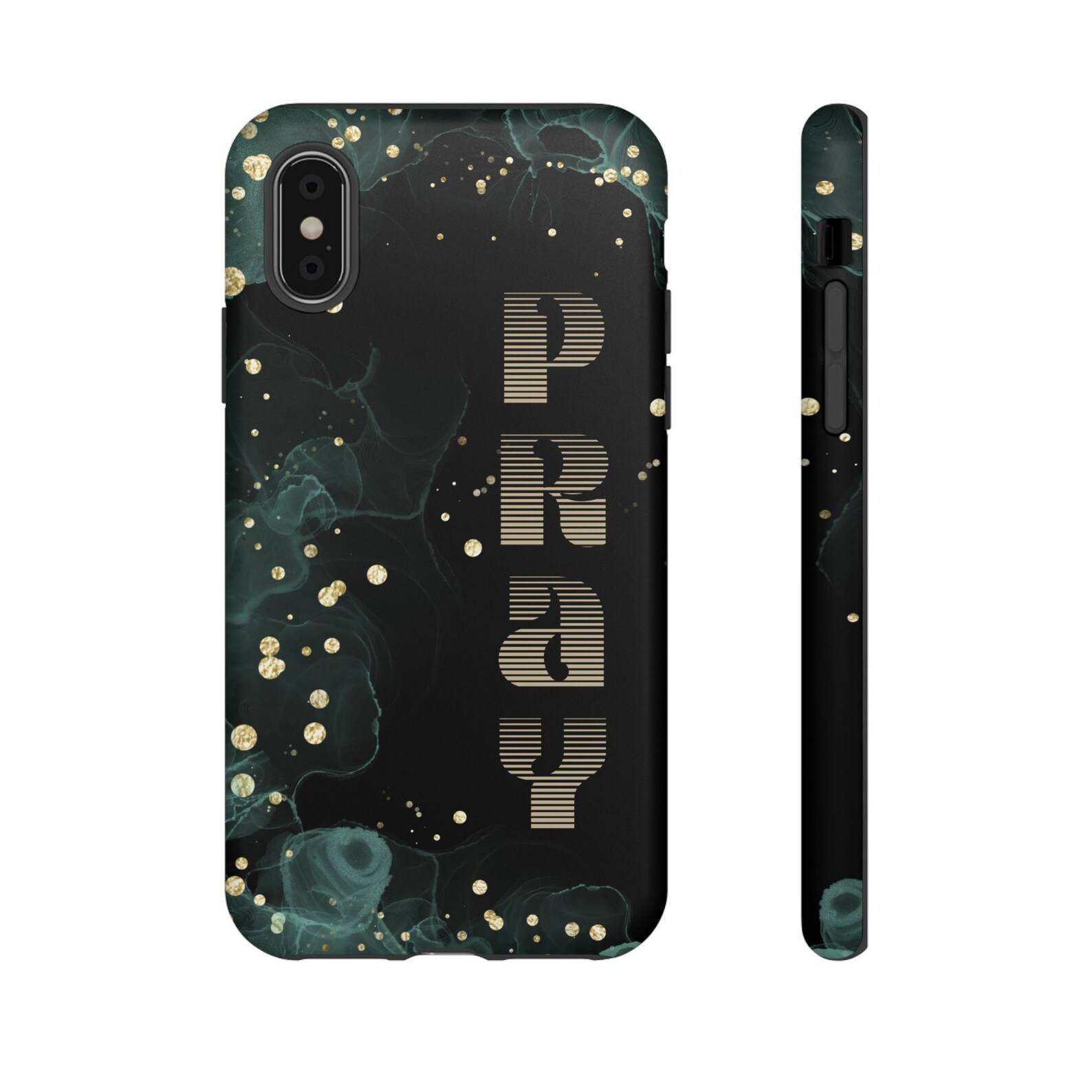 PRAY Christian Phone Case Black Green Gold iPhone Samsung Galaxy Google ...