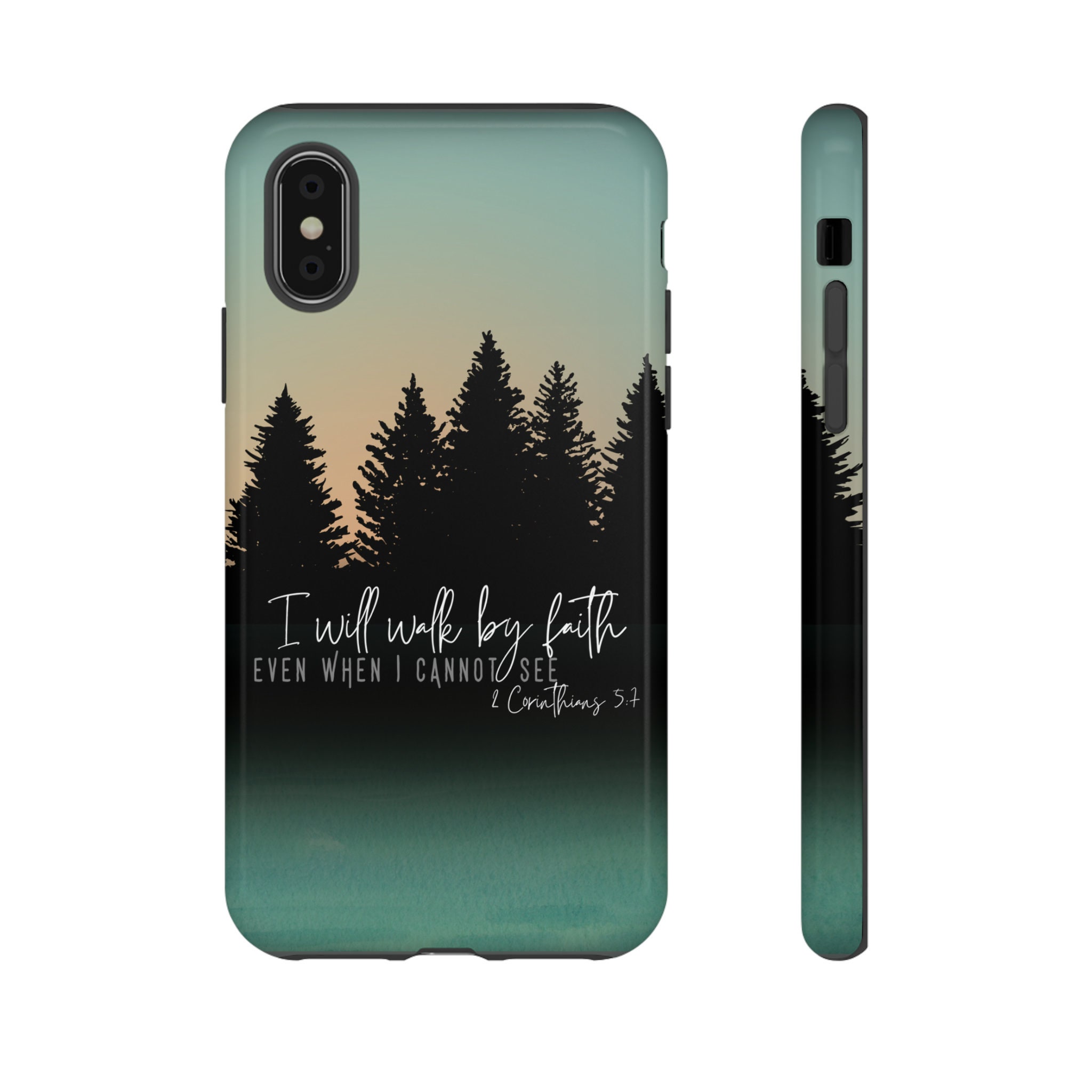 Walk by Faith Christian Phone Case Nature Trees Sunset iPhone Samsung ...
