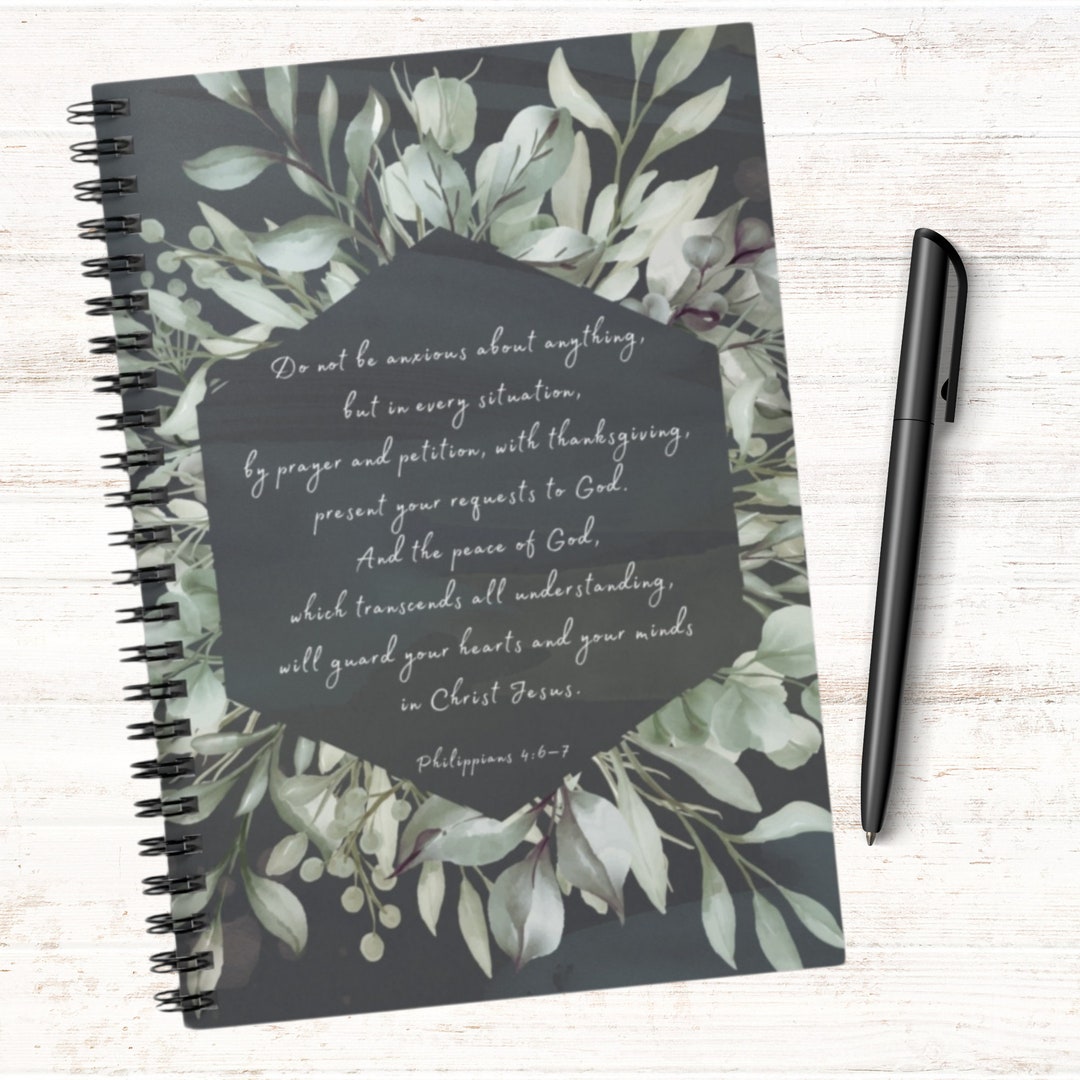 Do Not Be Anxious Christian Prayer Journal Sermon Notes, Floral Bible ...