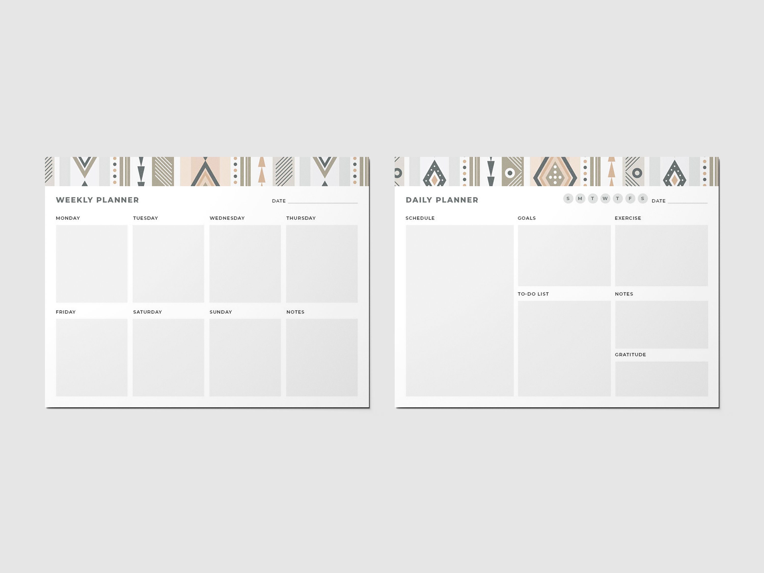 Printable Weekly Planner, Meal Planner, Daily Planner, Letter Size ...