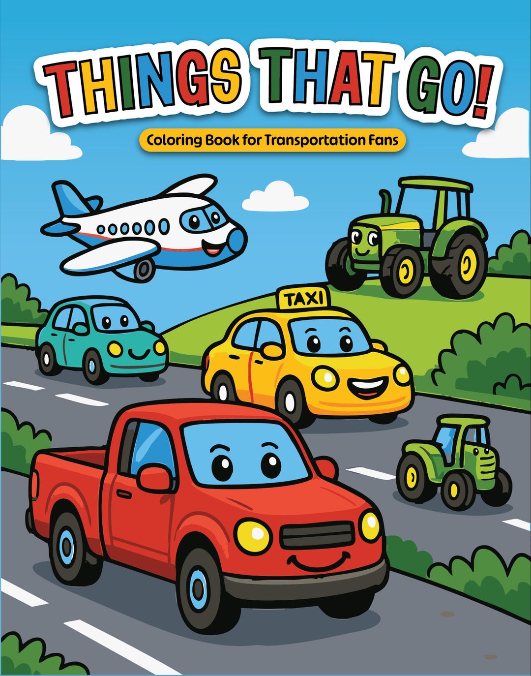 Things That Go! Printable Vehicle Coloring Book for Kids | 50 Cute ...