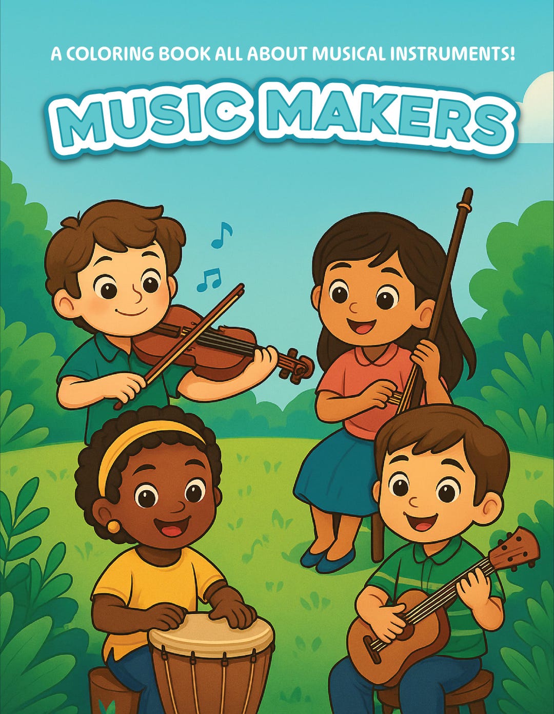 Kids' Musical Instrument Coloring Book: Diverse Music Education (PDF ...