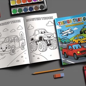 Things That Go! Printable Vehicle Coloring Book for Kids | 50 Cute ...